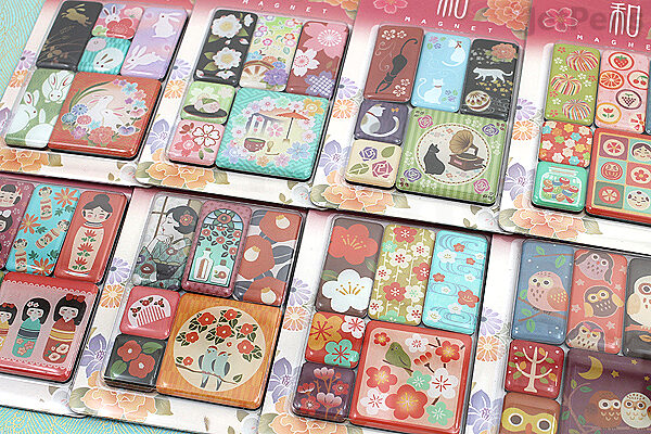 Kurochiku Japanese Pattern Magnet Ume Plum Set Of 6 Jetpens