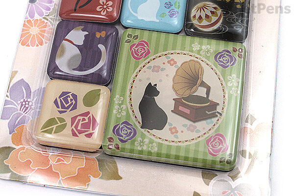 Kurochiku Japanese Pattern Magnet Neko Cat Set Of 6 Jetpens